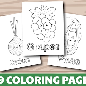 Bundle Fruits and Vegetables Coloring Pages, Vegetable Coloring Pages ...