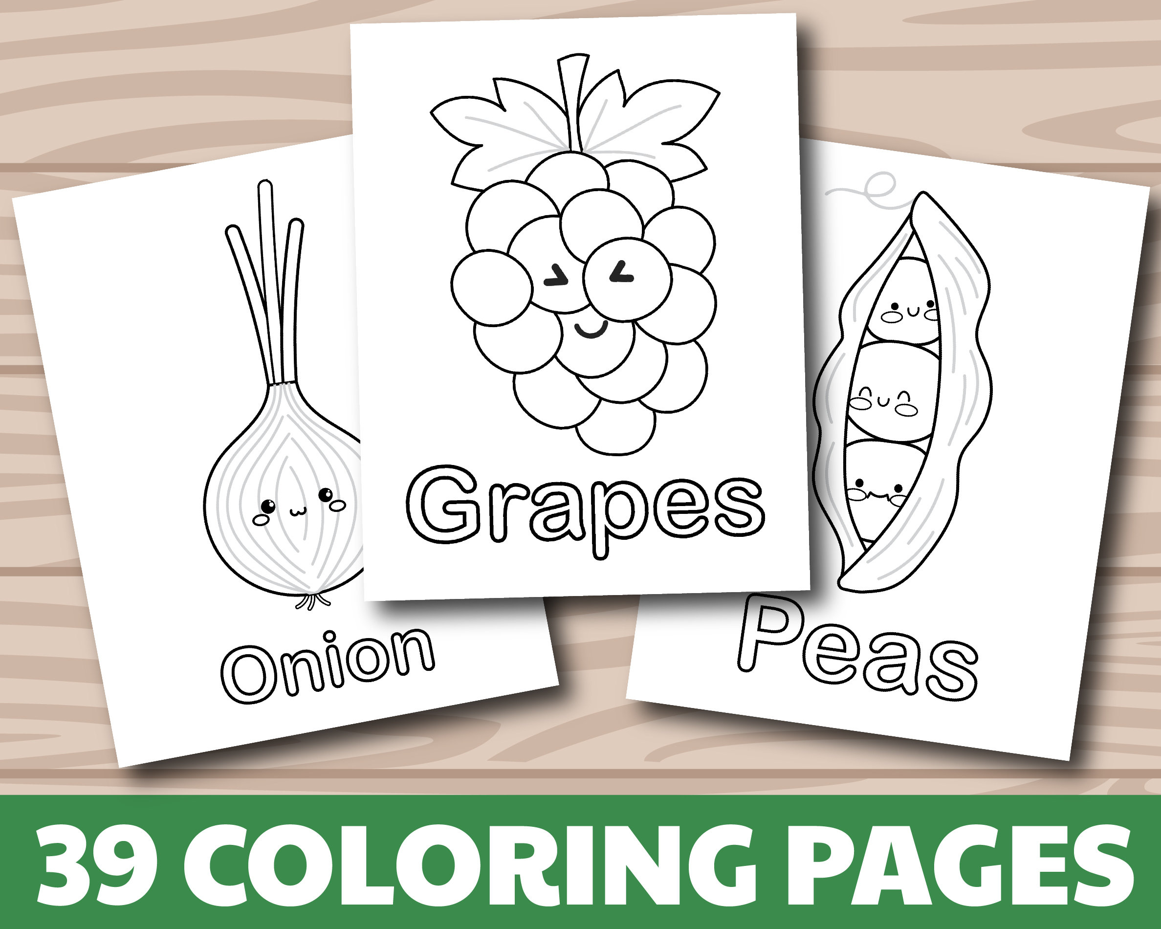 Bundle Fruits and Vegetables Coloring Pages, Vegetable Coloring Pages ...