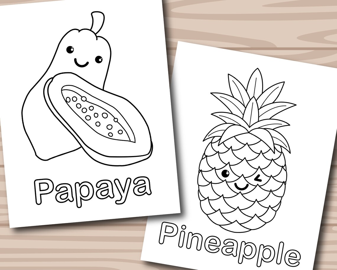 Bundle Fruits and Vegetables Coloring Pages, Vegetable Coloring Pages ...