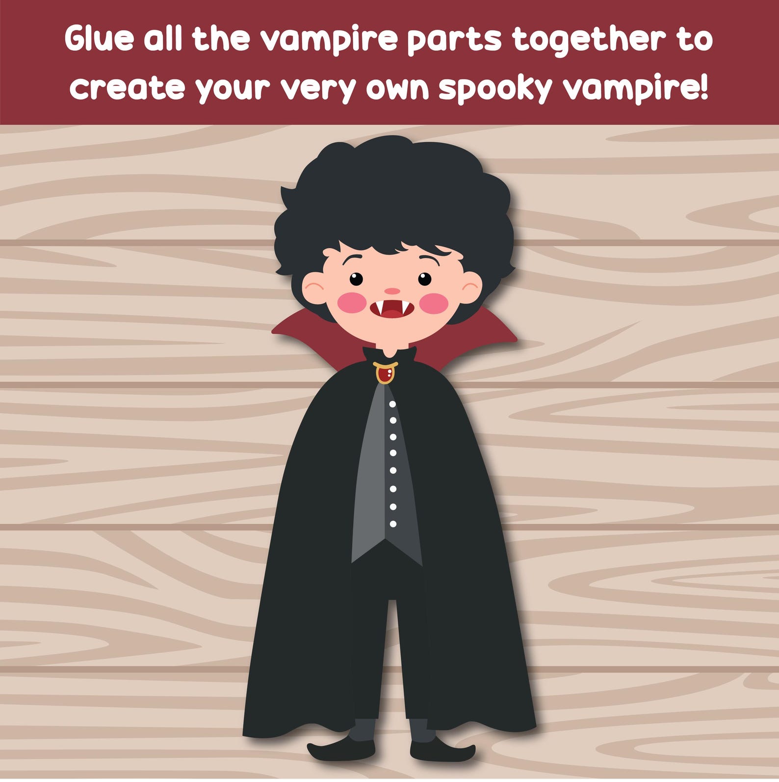 Build-a-vampire Halloween Craft for Kids, Printable Dracula Template ...