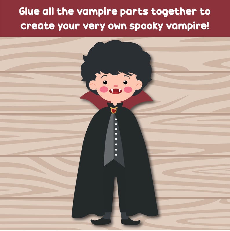 Build-a-vampire Halloween Craft for Kids, Printable Dracula Template ...