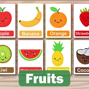 40 Fruits and Vegetables Cards, Printable Learning Resources for ...