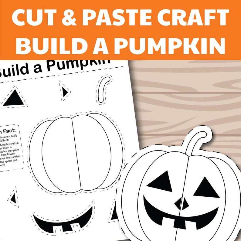 Build-a-pumpkin Halloween Craft for Kids, Printable Jack-o'-lantern ...