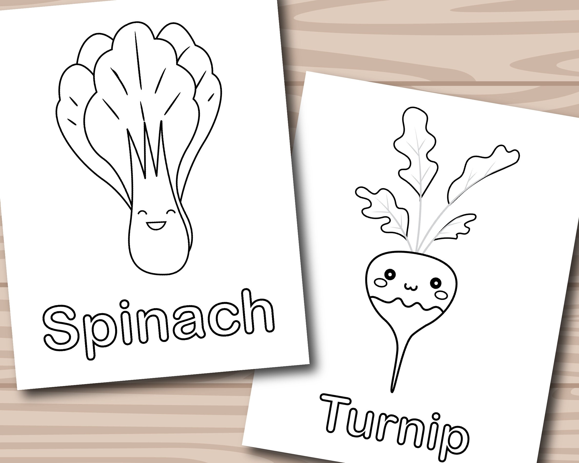 Vegetable Coloring Pages, Vegetable Coloring Book for Kids, Homeschool ...