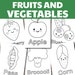Bundle Fruits and Vegetables Coloring Pages, Vegetable Coloring Pages ...