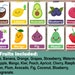 20 Fruits Flash Cards, Montessori Flashcards, Pre-school Cards ...