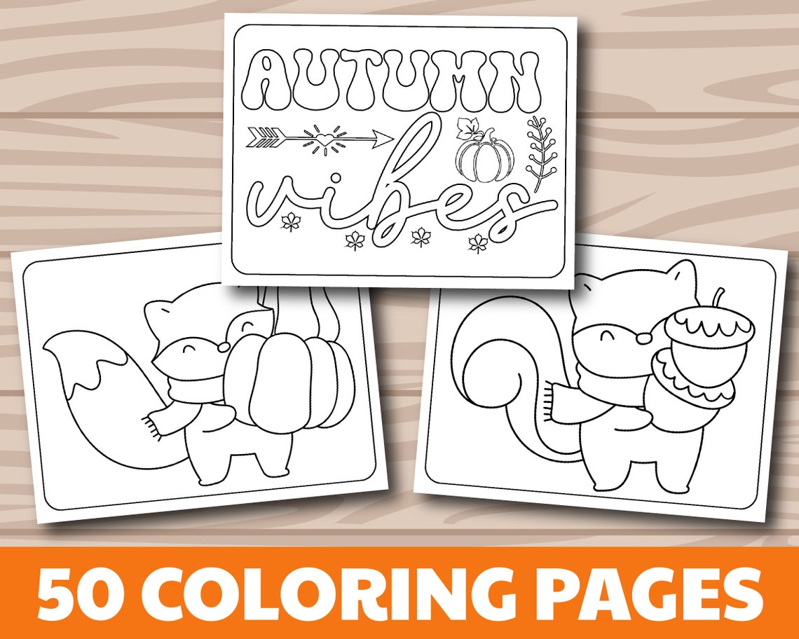 50 Fall Coloring Pages, Autumn Coloring Pages, Autumn Coloring Sheets ...