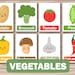 20 Vegetables Flash Cards, Montessori Flashcards, Pre-school Cards ...