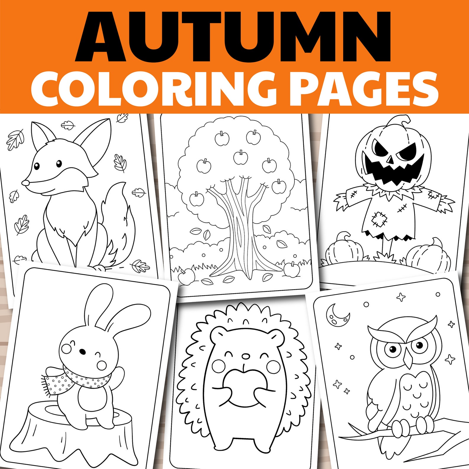 50 Fall Coloring Pages, Autumn Coloring Pages, Autumn Coloring Sheets ...