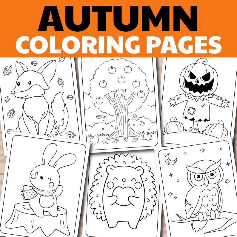 50 Fall Coloring Pages, Autumn Coloring Pages, Autumn Coloring Sheets ...