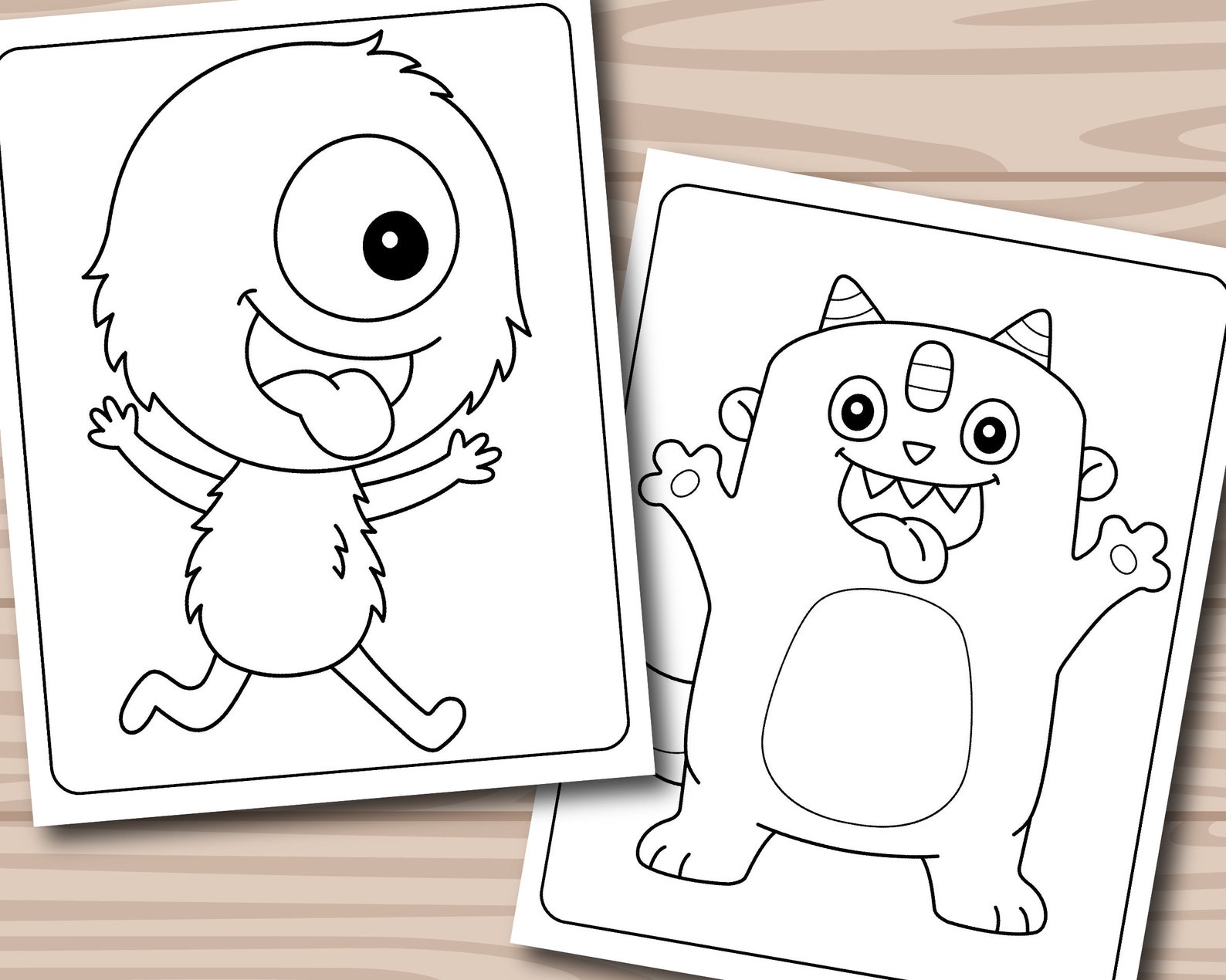 50 Cute Monster Coloring Pages for Kids, Printable Coloring Pages for ...