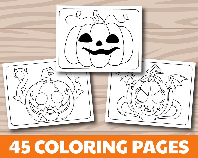 45 Pumpkin Coloring Pages for Kids, Pumpkin Coloring Sheets, Fall ...