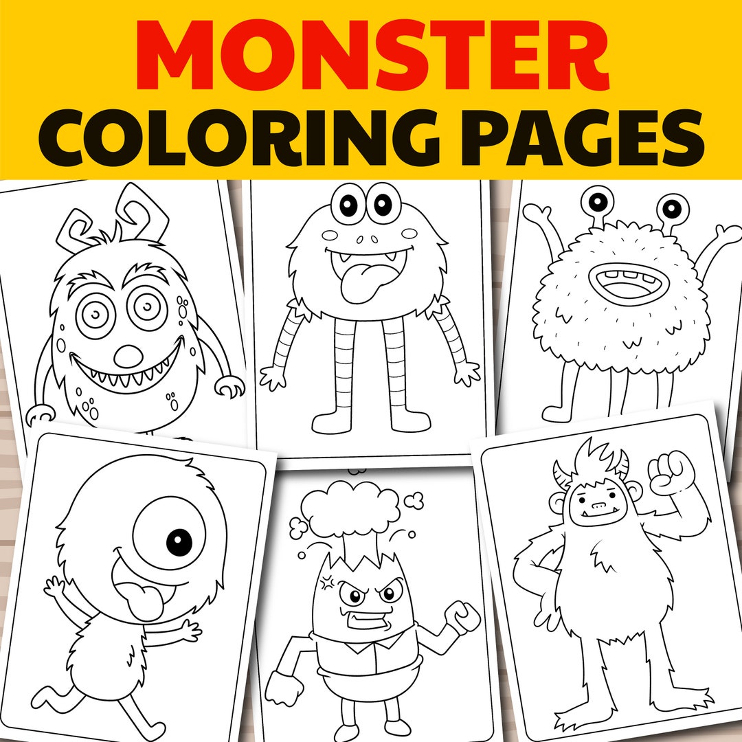 50 Cute Monster Coloring Pages for Kids, Printable Coloring Pages for ...
