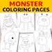 50 Cute Monster Coloring Pages for Kids, Printable Coloring Pages for ...