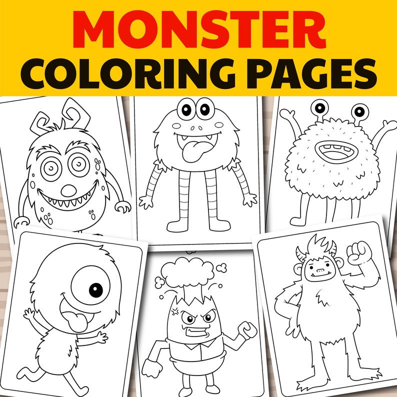 50 Cute Monster Coloring Pages for Kids, Printable Coloring Pages for ...