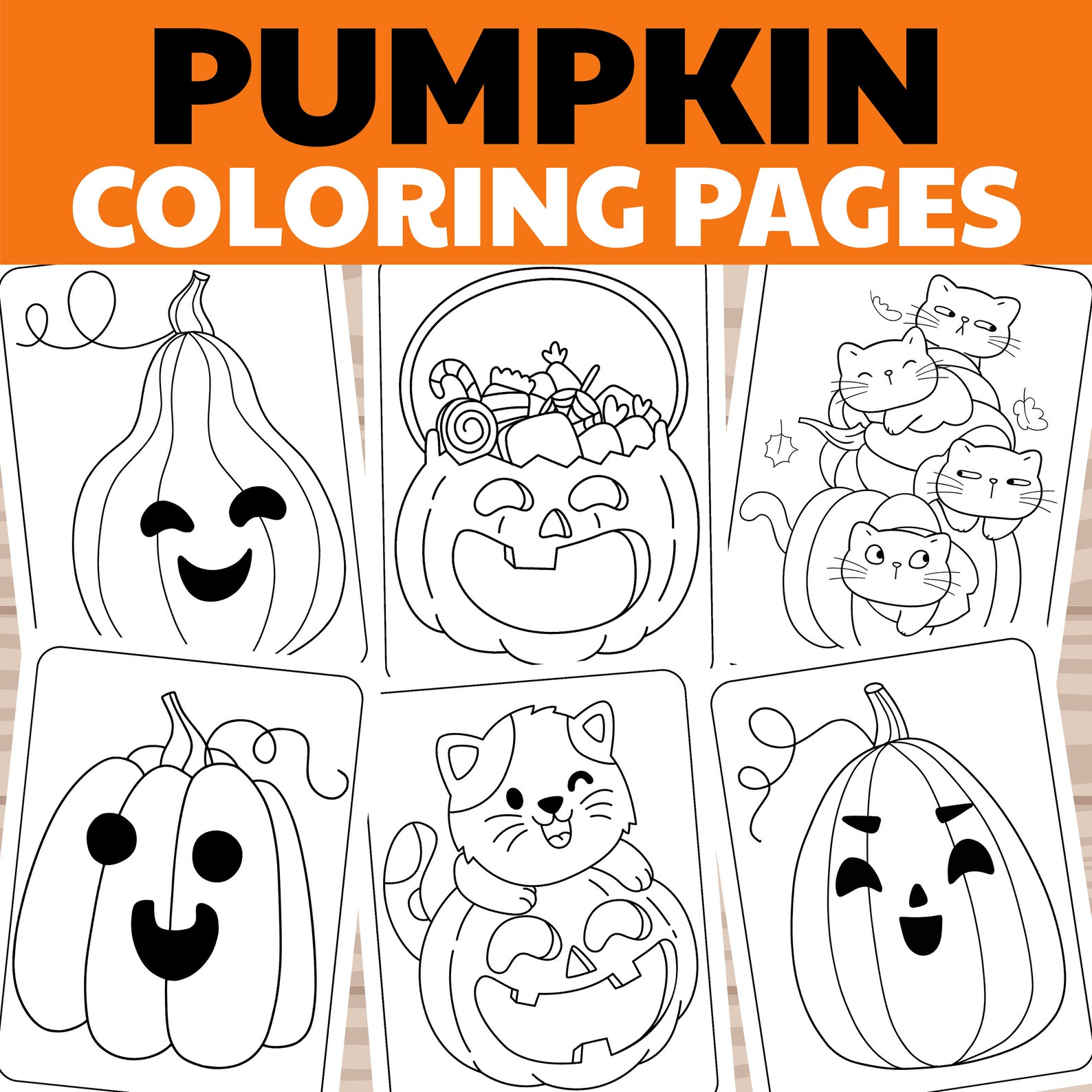 45 Pumpkin Coloring Pages for Kids, Pumpkin Coloring Sheets, Fall ...