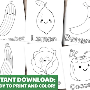 Bundle Fruits and Vegetables Coloring Pages, Vegetable Coloring Pages ...