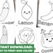 Bundle Fruits and Vegetables Coloring Pages, Vegetable Coloring Pages ...