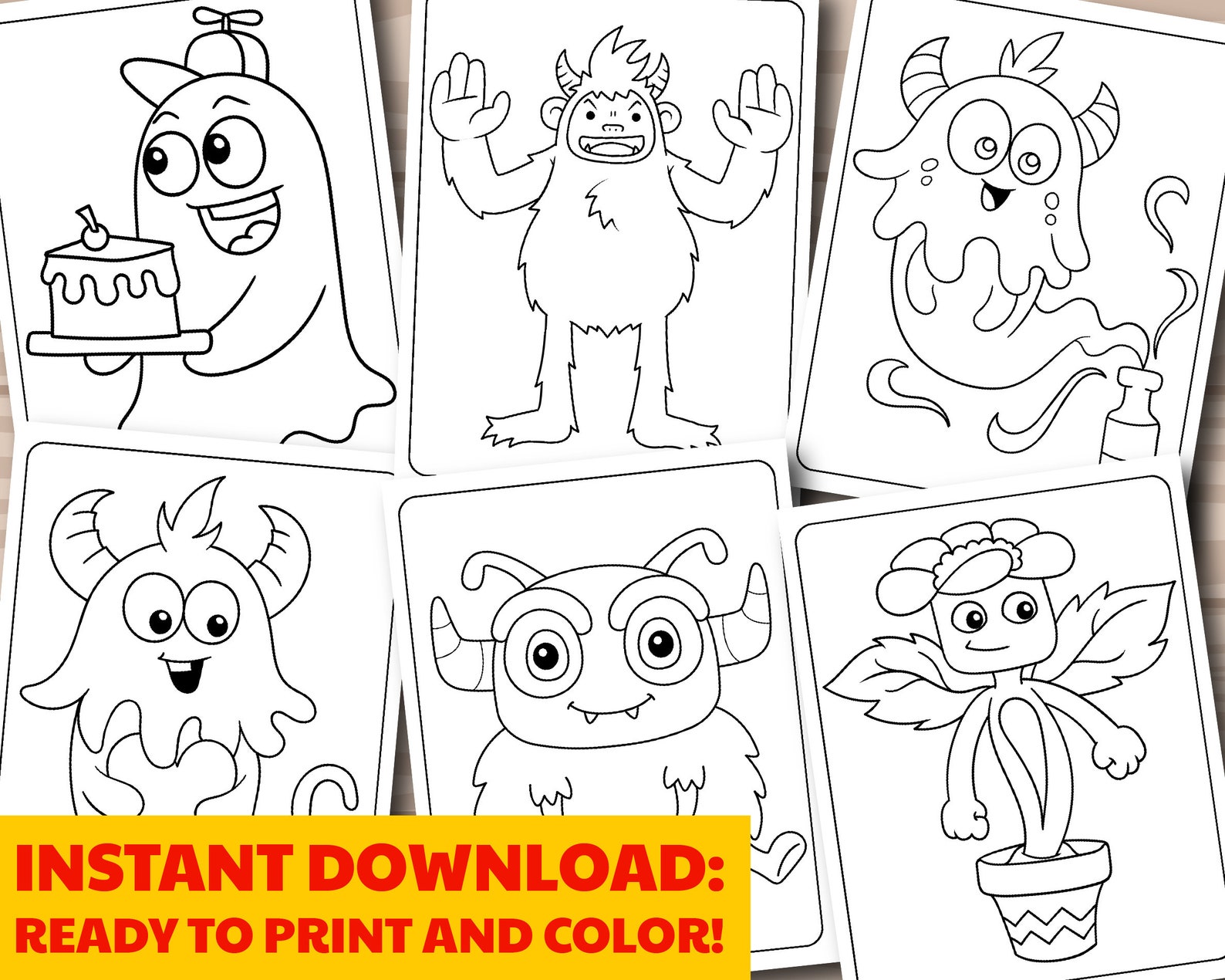 50 Cute Monster Coloring Pages for Kids, Printable Coloring Pages for ...