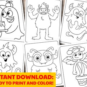 50 Cute Monster Coloring Pages for Kids, Printable Coloring Pages for ...