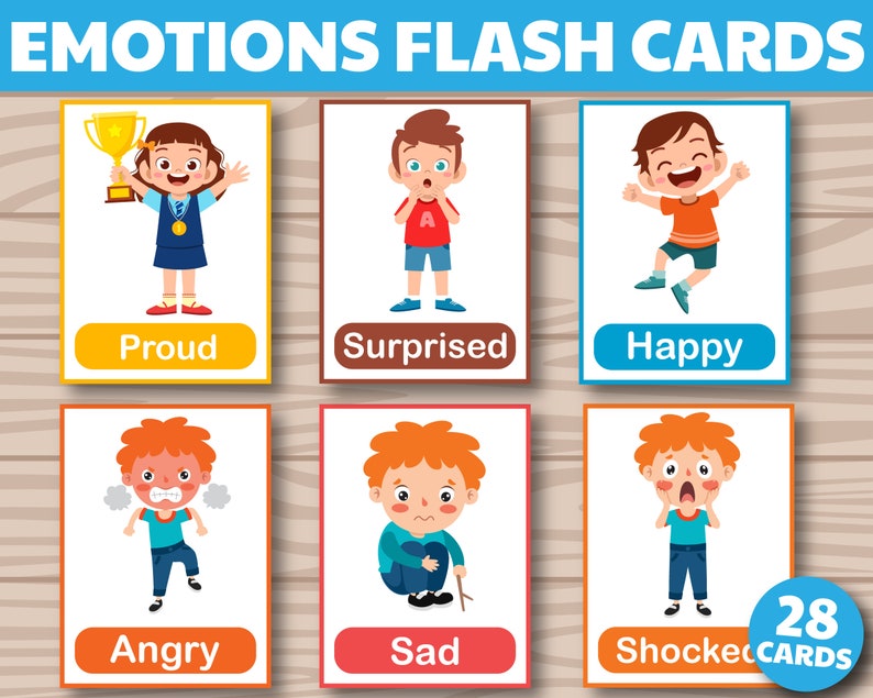 Emotion Flashcards for Toddlers: Printable Learning Resources for ...