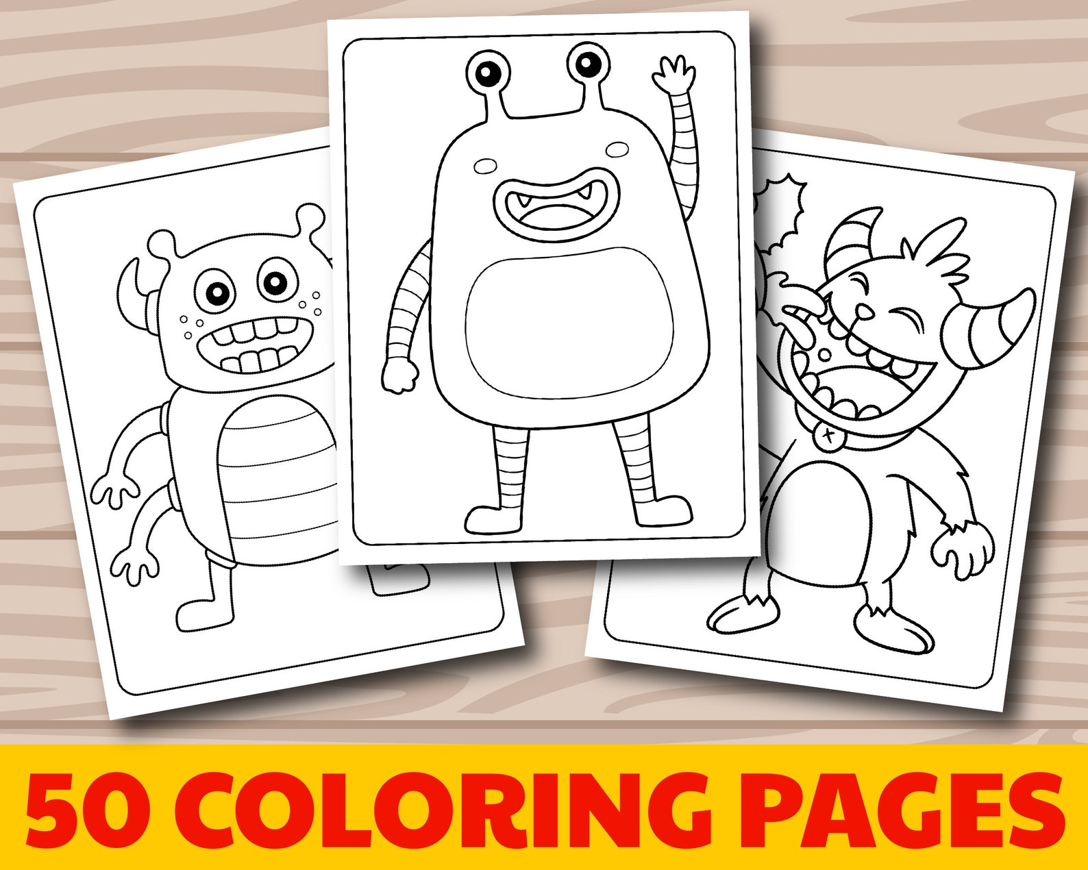 50 Cute Monster Coloring Pages for Kids, Printable Coloring Pages for ...