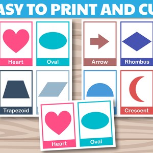 16 Shape Flash Cards, Preschool Shapes, Geometric Shapes, Learning ...