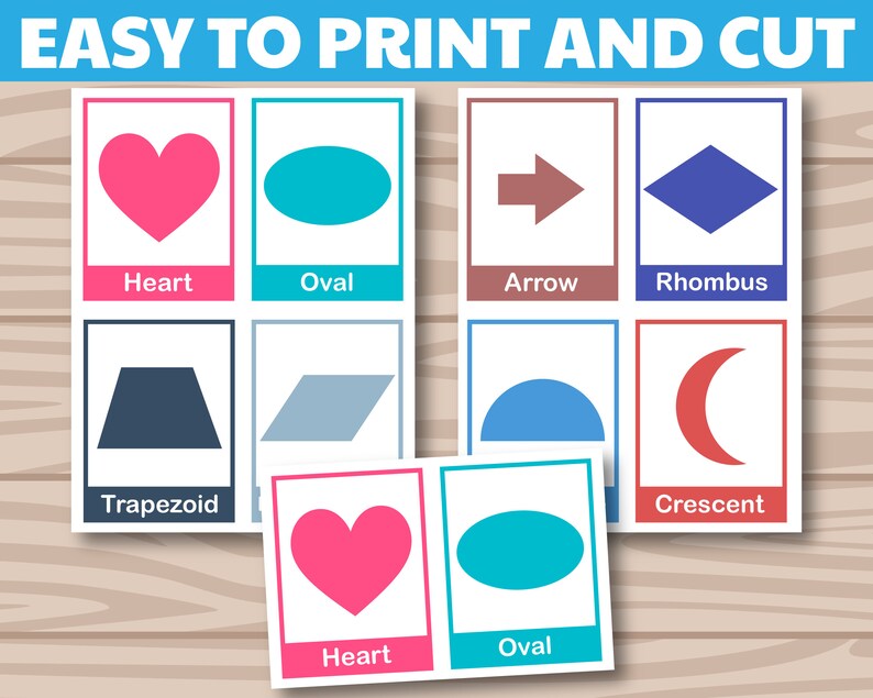 16 Shape Flash Cards, Preschool Shapes, Geometric Shapes, Learning ...