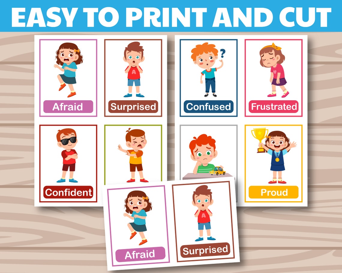 Emotion Flashcards for Toddlers: Printable Learning Resources for ...