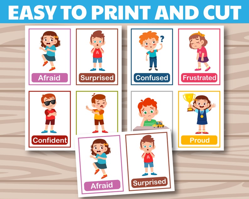 Emotion Flashcards for Toddlers: Printable Learning Resources for ...