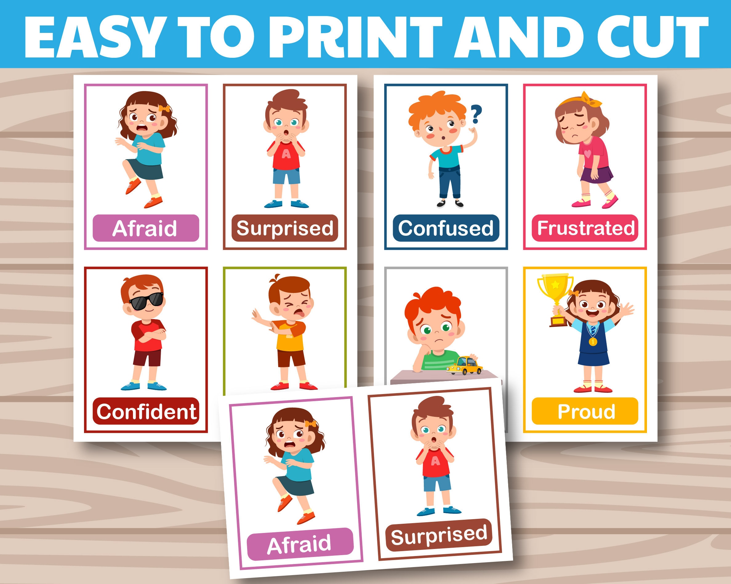 Emotion Flashcards for Toddlers: Printable Learning Resources for ...