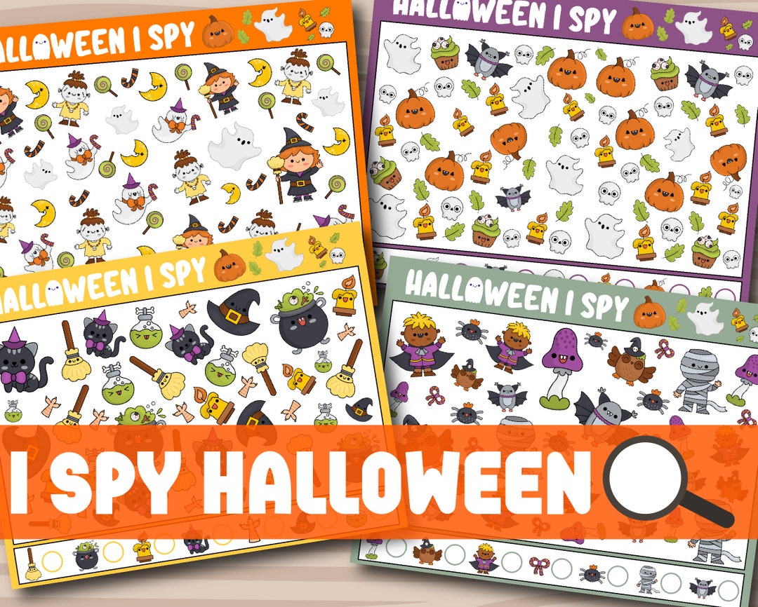 Halloween I Spy Game for Toddler Preschool Worksheets, I Spy for Kids ...