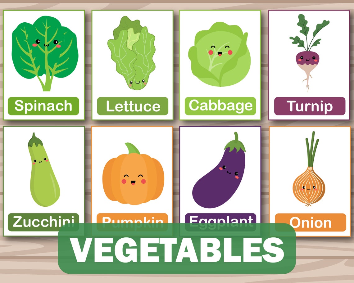 40 Fruits and Vegetables Cards, Printable Learning Resources for ...