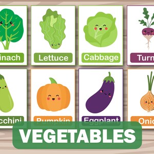 40 Fruits and Vegetables Cards, Printable Learning Resources for ...