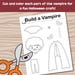 Build-a-vampire Halloween Craft for Kids, Printable Dracula Template ...