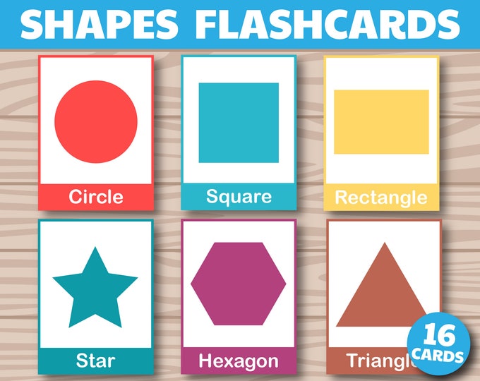 Buy 2D Shapes, Shapes Flashcards, Geometric Shapes Flash Cards, Digital ...