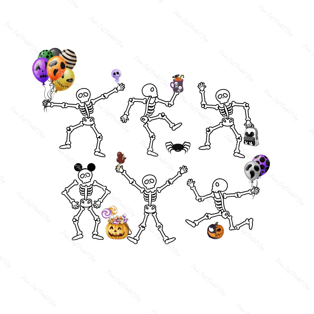 Dancing Skeletons, Mouse Ears, Theme Park, Halloween, October, Trick or ...