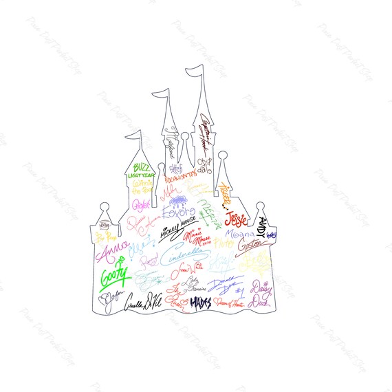 Character Signatures on Castle Design Autographs Vacation - Etsy