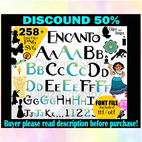 Digital Drawing & Illustration Art & Collectibles Encanto Font Svg file ...