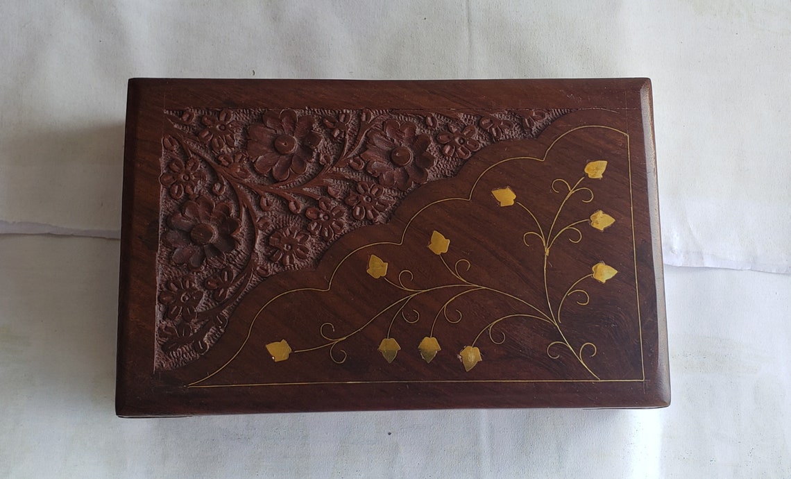 Arabic Style Jewelry Box Copper Inlay - Etsy