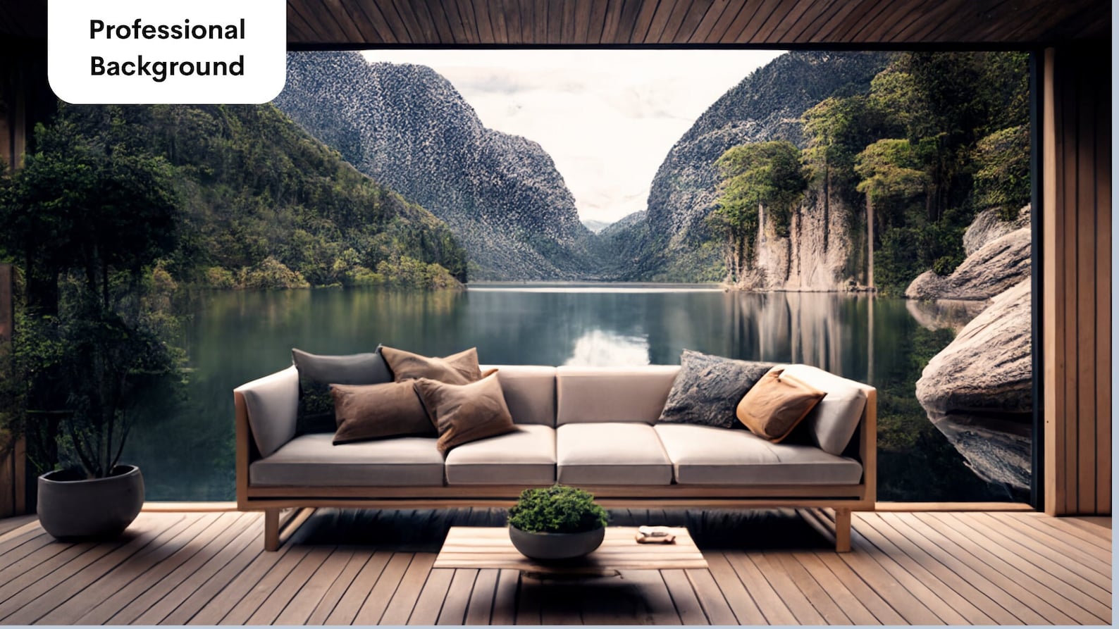 Virtual Backgrounds for Video Conferencing Modern Cabin - Etsy