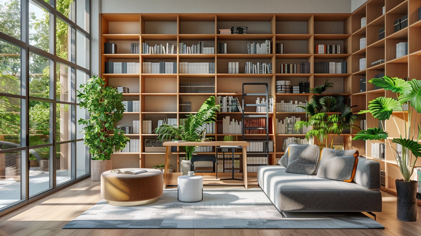 Virtual Backdrop for Video Conferencing - Unique Japandi Home Office ...