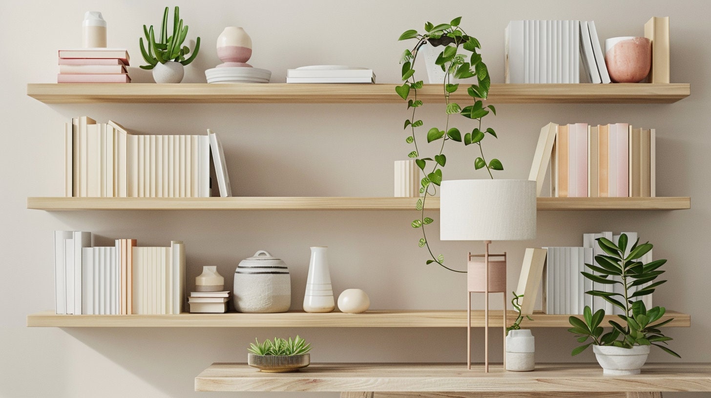 Virtual Backdrop for Online Meetings - Modern Neutral Bookshelf ...