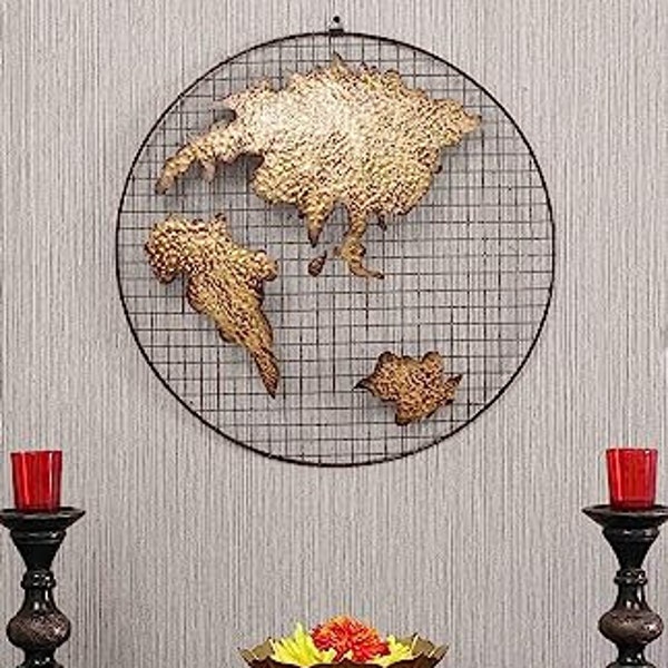 Iron World Map Wall - Etsy