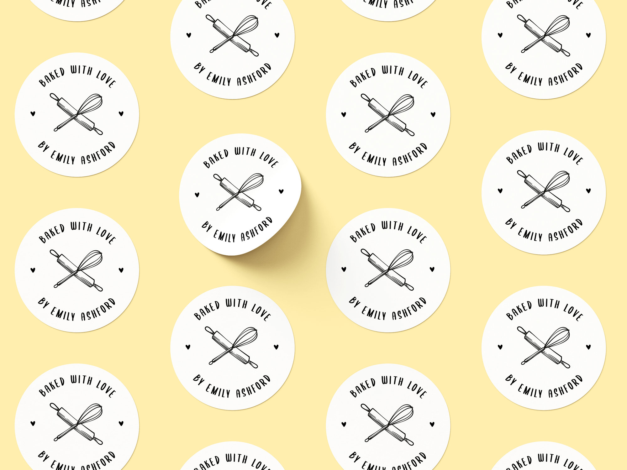 Custom Thank You Business Food Cake Dessert Bakery Cupcake Stickers ...