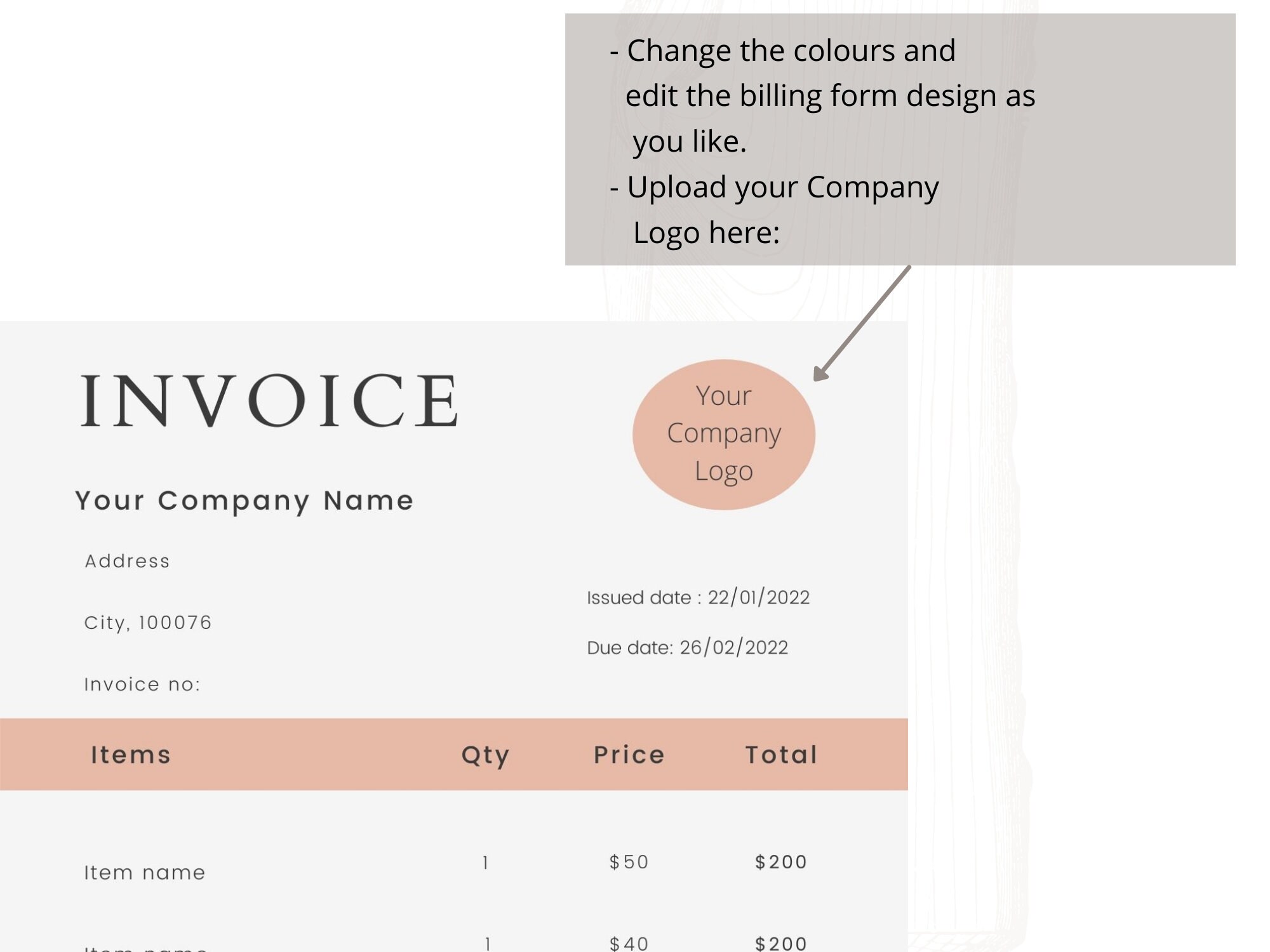 Canva Invoice Template Digital Download Business Form - Etsy