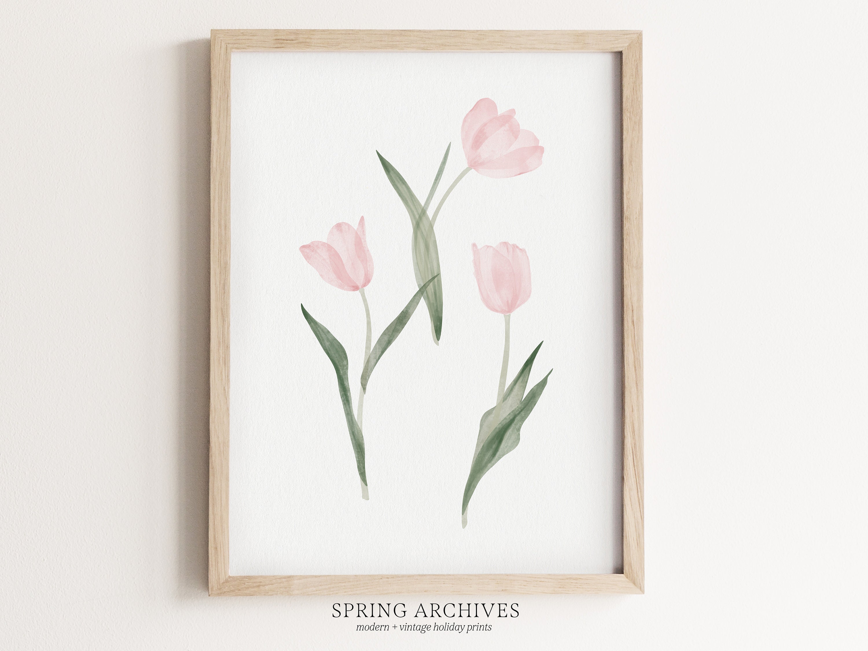 Tulips Watercolor Printable Art Print, Spring Home Decor, Easter Wall ...
