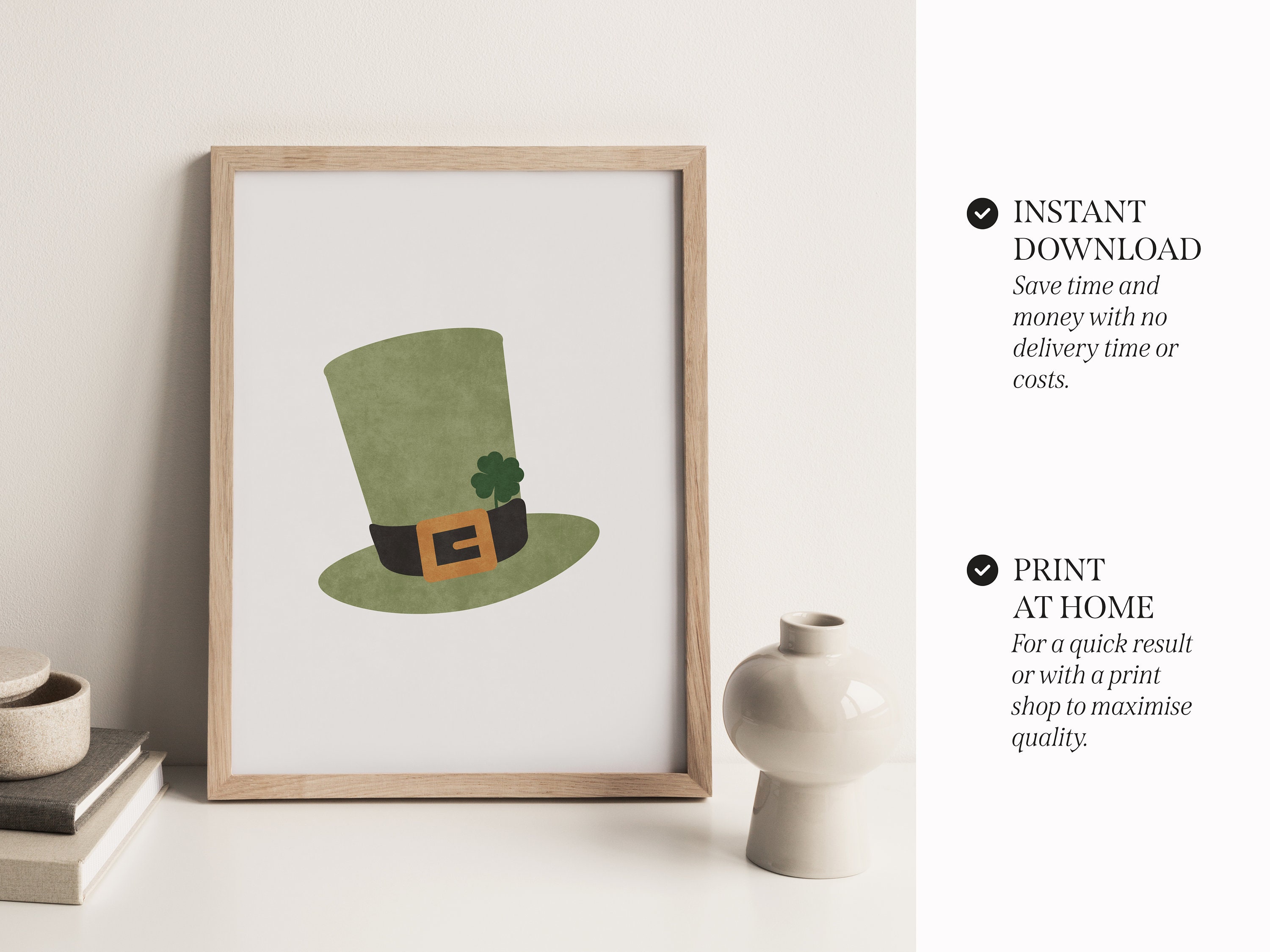 Leprechaun Hat Printable Wall Art St Patricks Day Home Decor - Etsy