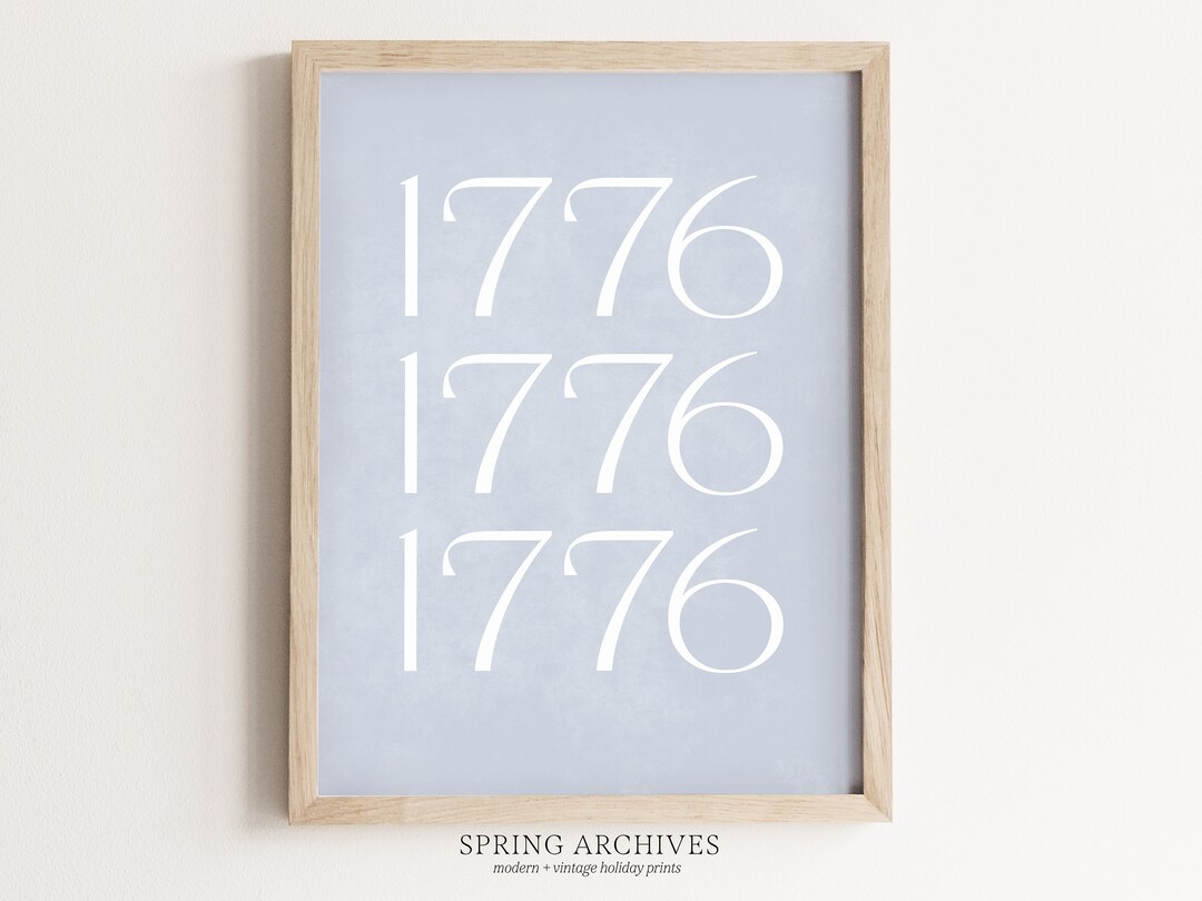 1776 Patriotic Printable Wall Art, July 4th Art Print Downloadable ...