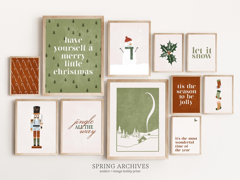 Christmas Printable Gallery Wall Art Mega Bundle, Set of 22 Xmas Art ...